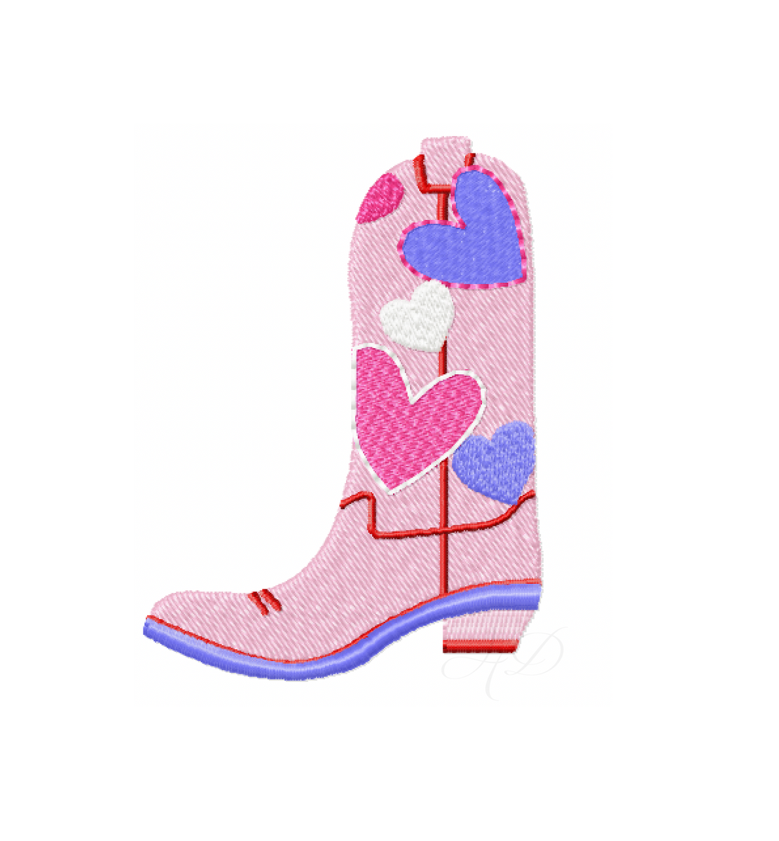 Hearts Cowboy Boots Embroidery Design – HERRINGTON DESIGN