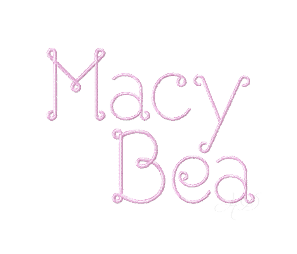 Macy Bea Satin Stich Embroidery Font – HERRINGTON DESIGN