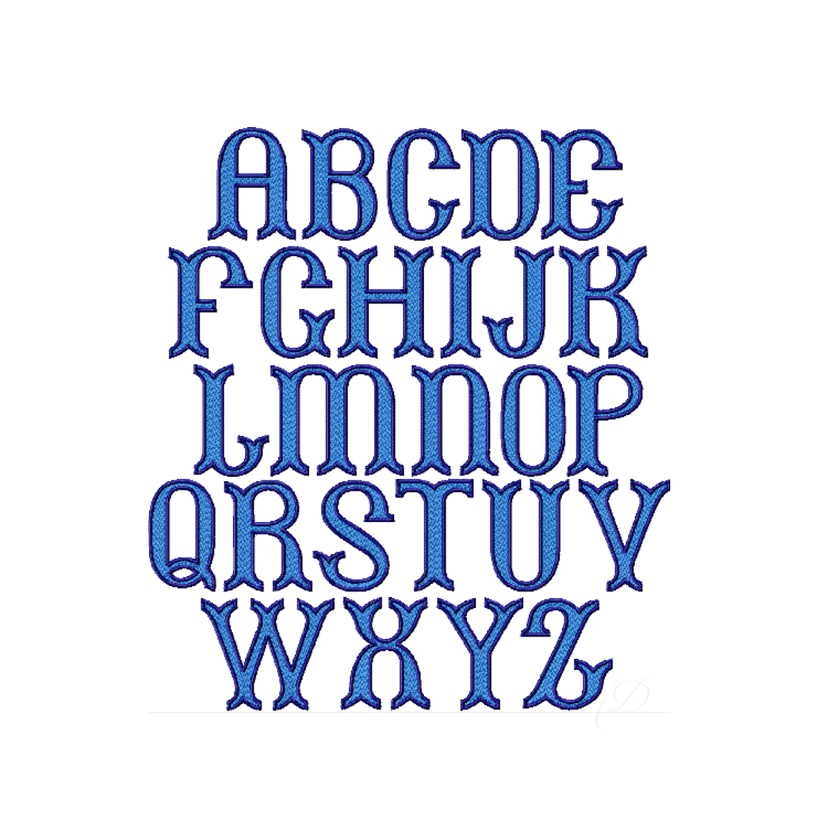 4" Fishtail Fill Satin Type Embroidery Font – HERRINGTON DESIGN