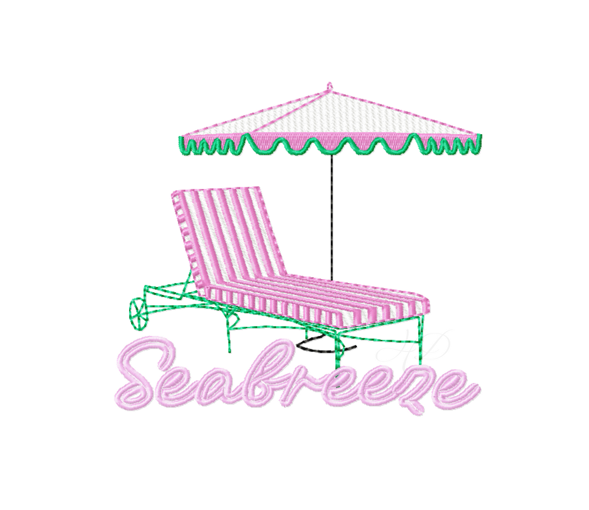 Cabana Stripe Pool Monogram Embroidery Design – HERRINGTON DESIGN