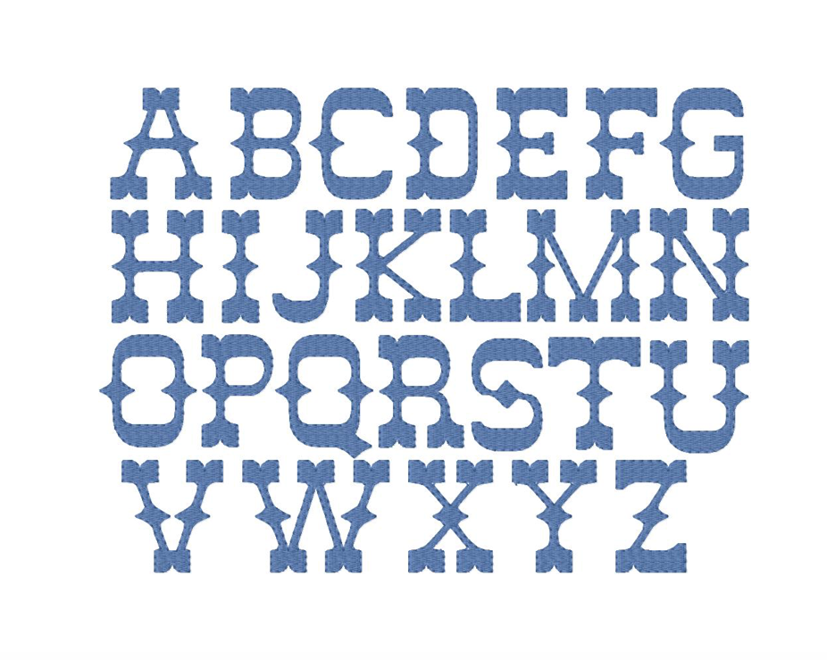 Johnny Two Tone Western Embroidery Font Package – HERRINGTON DESIGN