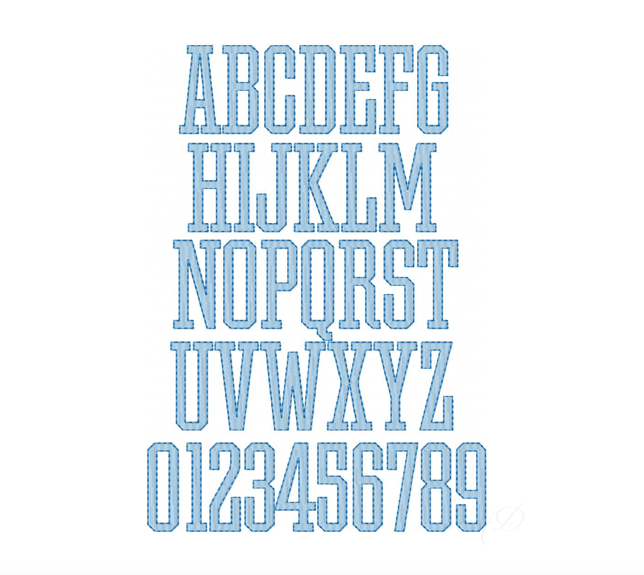 Athletic Fill Embroidery Font – HERRINGTON DESIGN