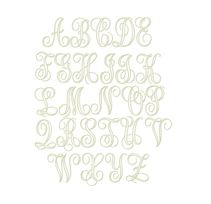 Libby Open Satin Embroidery Font – HERRINGTON DESIGN