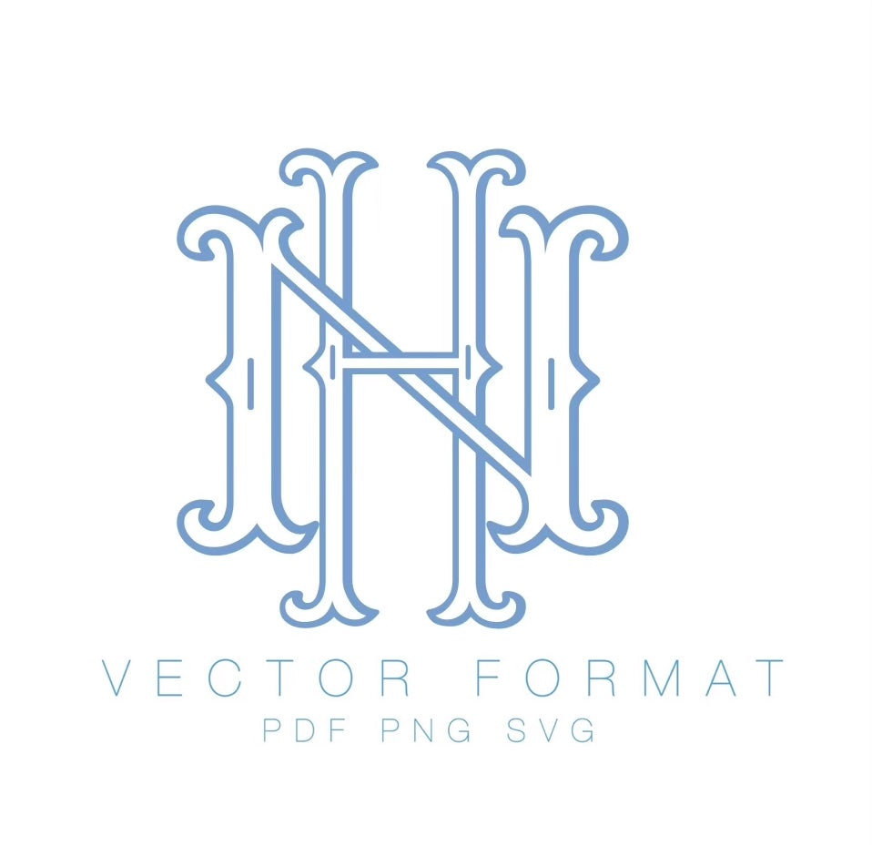 Two Type Outline H Fishtail PDF PNG SVG Font – HERRINGTON DESIGN