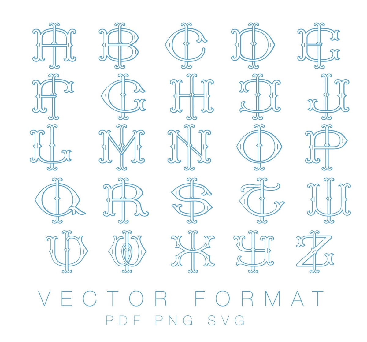 Two Type Fishtail I PDF PNG SVG Vector Outline Font – HERRINGTON DESIGN