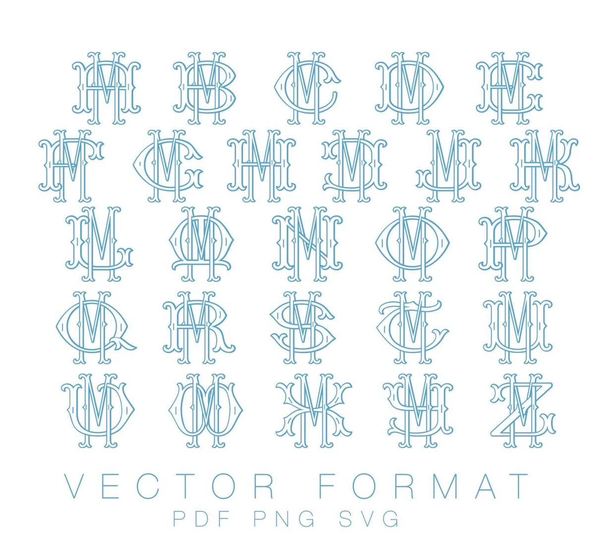 Two Type Fishtail M PDF PNG SVG Vector Outline Font – HERRINGTON DESIGN