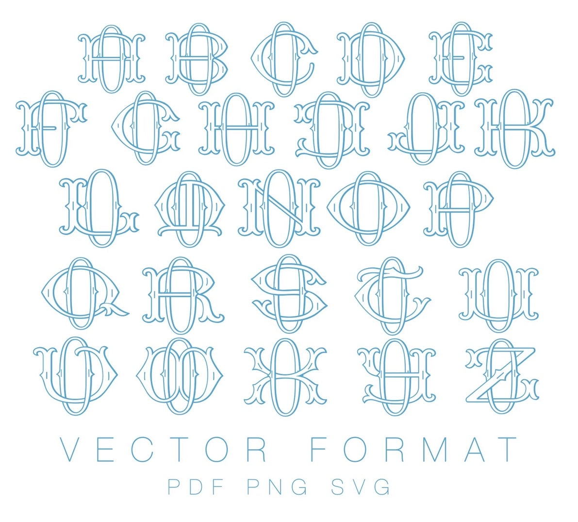 Two Type Fishtail O PDF PNG SVG Vector Outline Font – HERRINGTON DESIGN