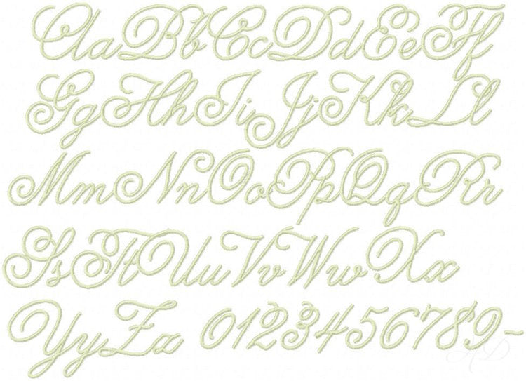 Abigail Script Embroidery Font – HERRINGTON DESIGN
