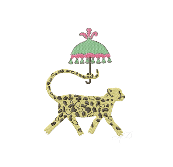 Chinoiserie Chic Cheetah with Umbrella Embroidery Design – HERRINGTON ...