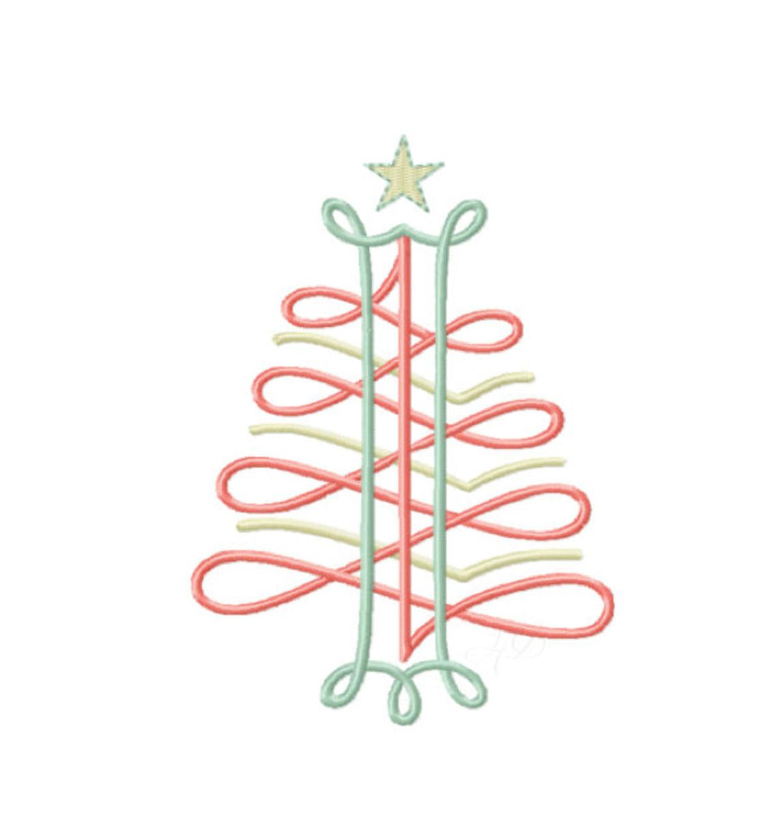 Linear Christmas Tree Embroidery Design – HERRINGTON DESIGN