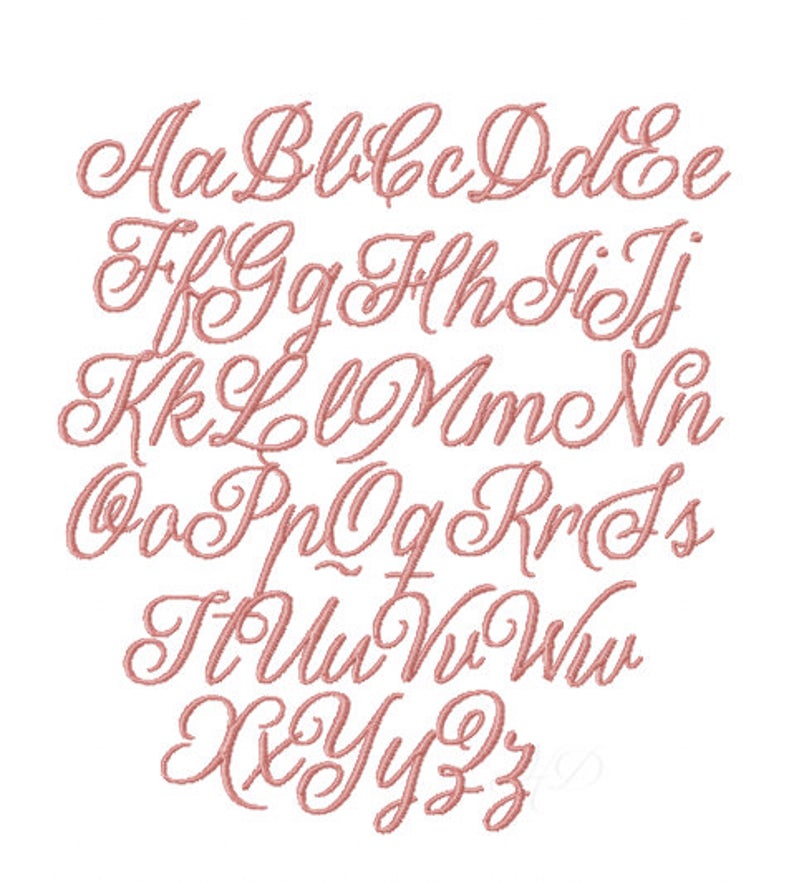 Traditional Script Embroidery Font – HERRINGTON DESIGN