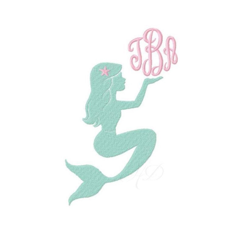 Mermaid Monogram Embroidery Design – HERRINGTON DESIGN
