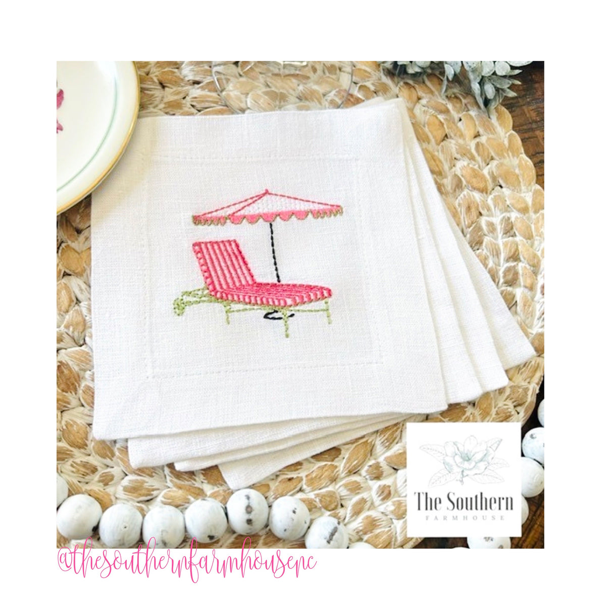 Cabana Stripe Pool Monogram Embroidery Design – HERRINGTON DESIGN