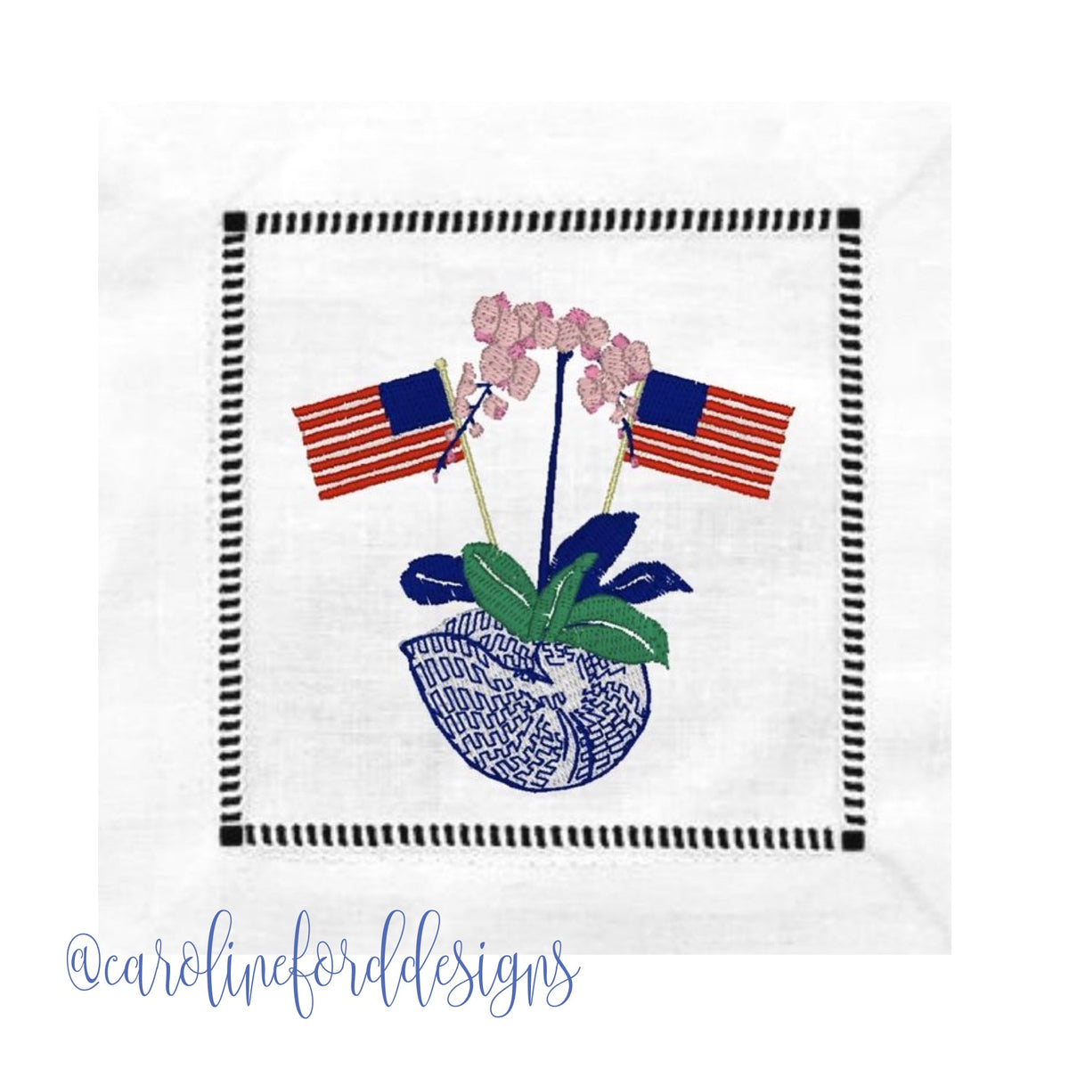 Orchid Flag Shell Vase with Embroidery Design – HERRINGTON DESIGN