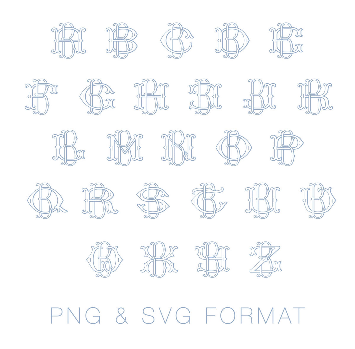 PNG SVG Two Type Fishtail Outline B Font – HERRINGTON DESIGN