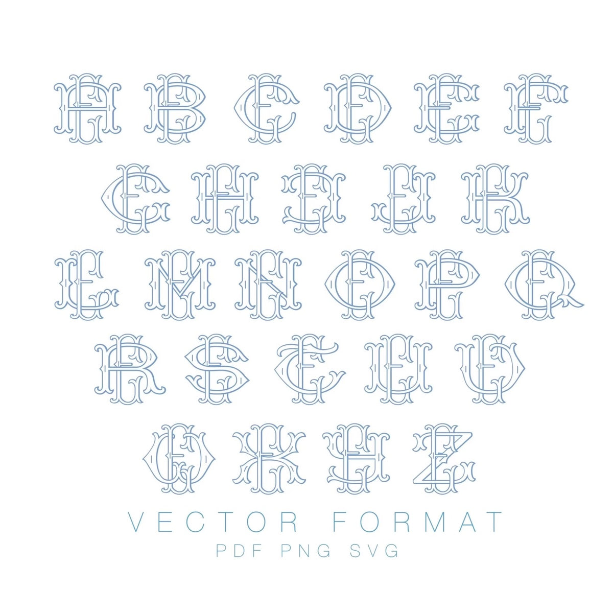 Two Type Fishtail E PDF PNG SVG Vector Outline Font – HERRINGTON DESIGN