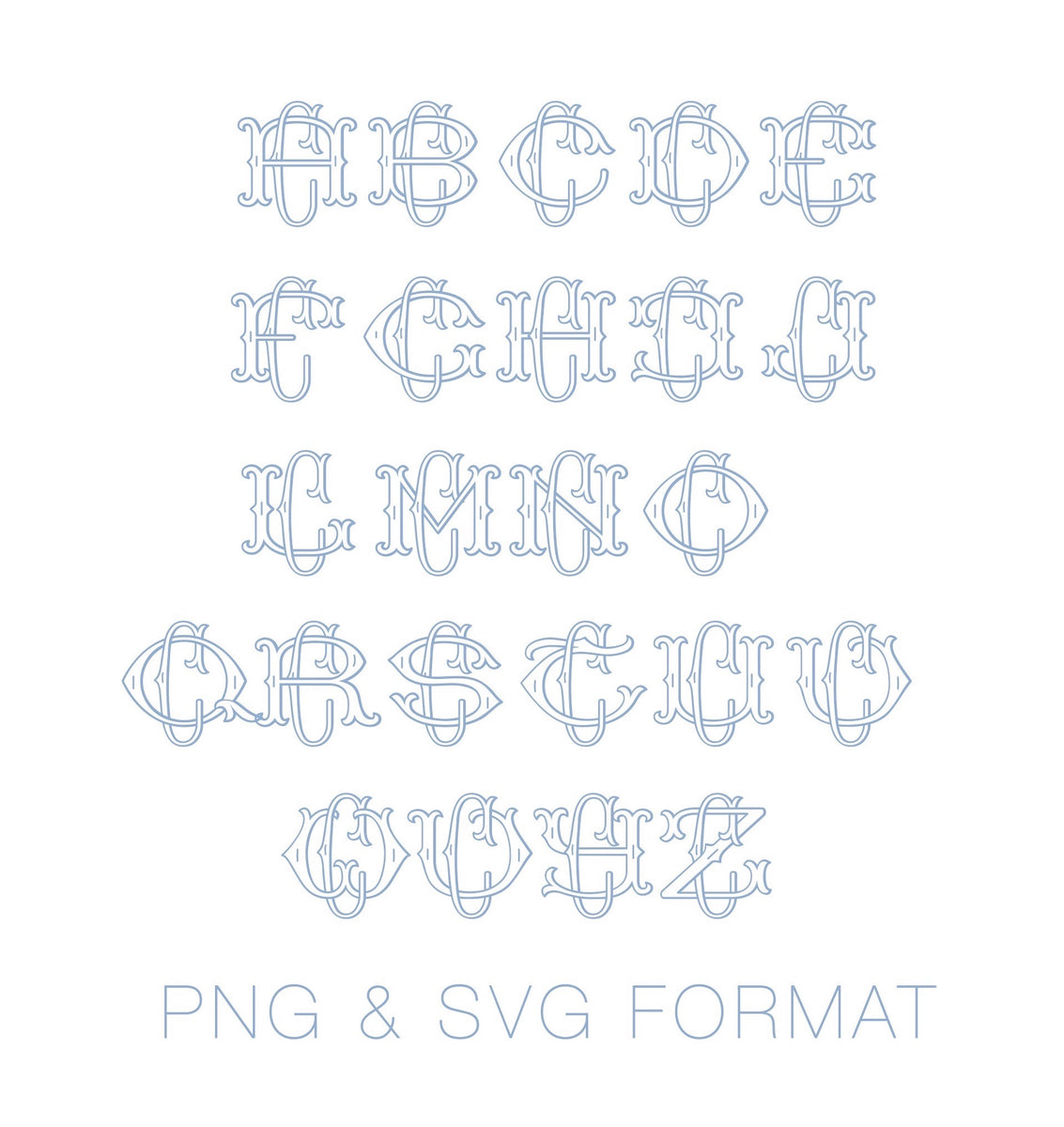 Two Type Outline C Fishtail PNG SVG Font – HERRINGTON DESIGN